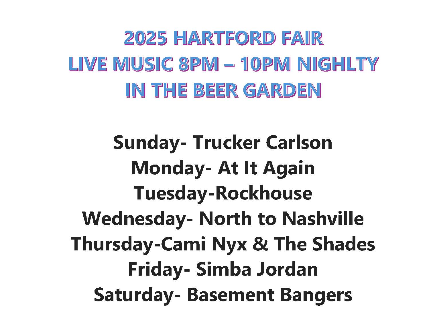 ENTERTAINMENT & VENDORS | The Hartford Fair